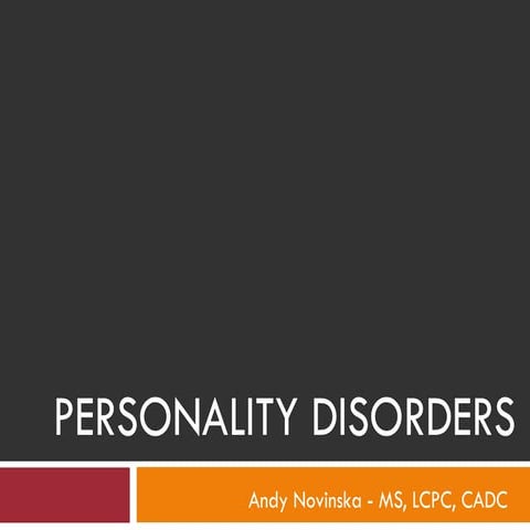 Personality disorders | PPT