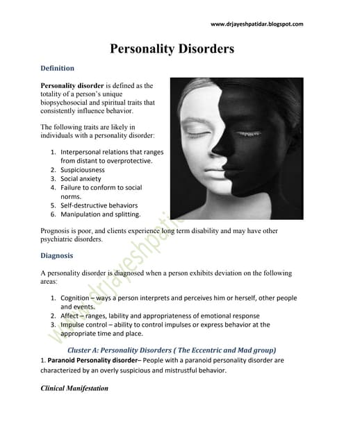 Personality disorders | PPT