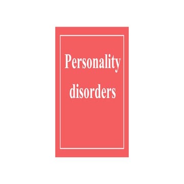 Personality disorders, mental health condition where people have a ...