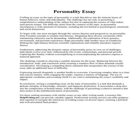 Personality Essay | PDF