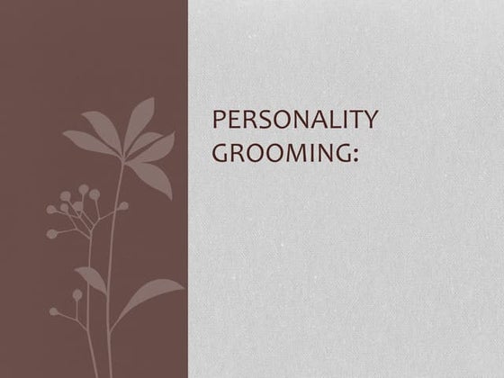 Youth Personality Grooming and Development | PPT