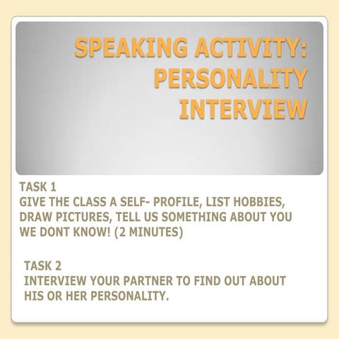 Personality interview | PPT