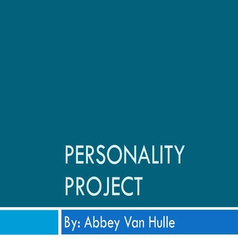 Personality Project | PPT