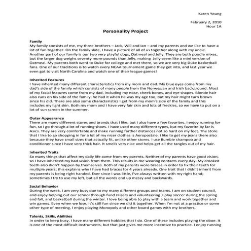 Personality Project | DOC