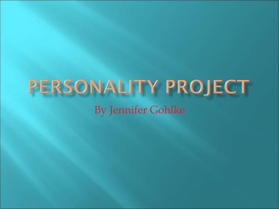 Personality project | PPT