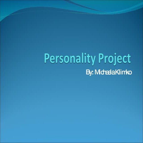 Personality Project | PPT