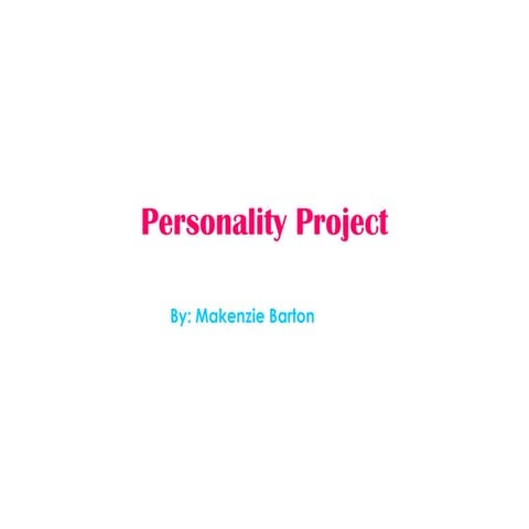F/CE personality project | PPT