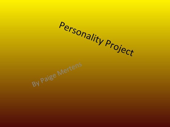 F/CE personality project | PPT