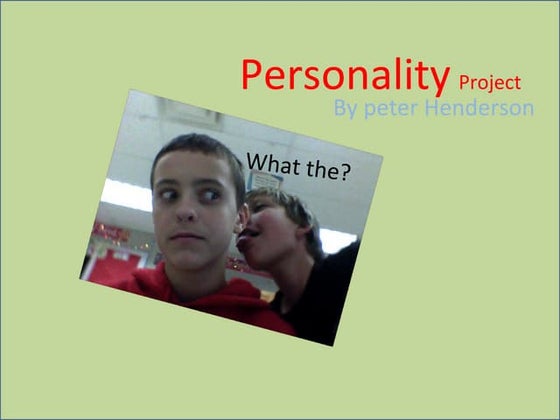 Personality Project | PPT | Mental Health | Diseases and Conditions