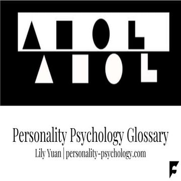 Personality Psychology Glossary | PPTX