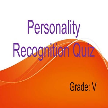 Personality Recognition Quiz | PPT