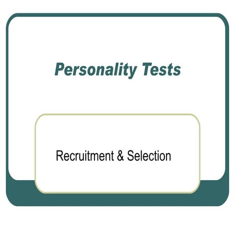 Personality Tests | PPT