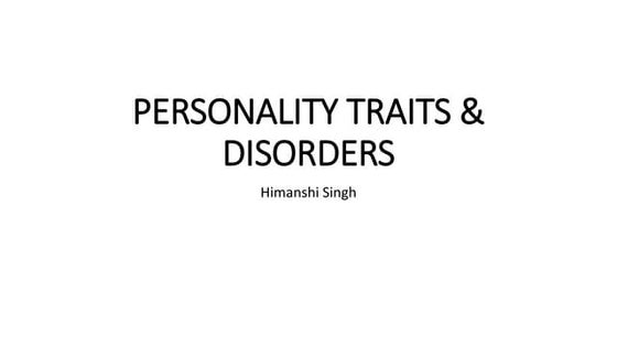 Trait theories personality theories | PPT