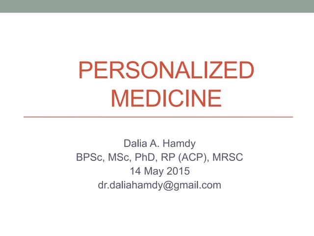 Dosage forms for Personalized Medicine | PPTX