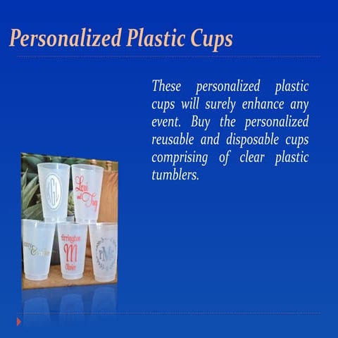 Personalized plastic cup. | PPT