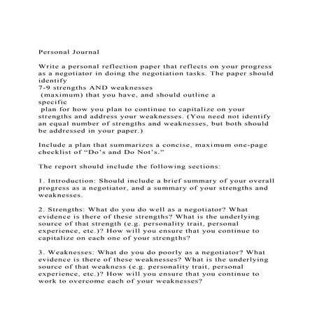 Personal JournalWrite a personal reflection paper that refle.docx