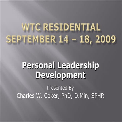 Personal leadership development | PPT