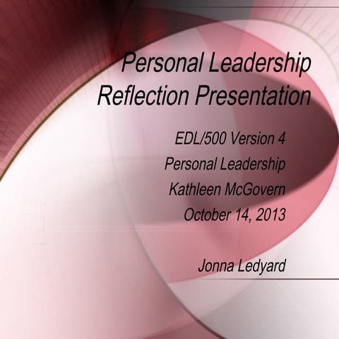 Personal leadership reflection | PPT