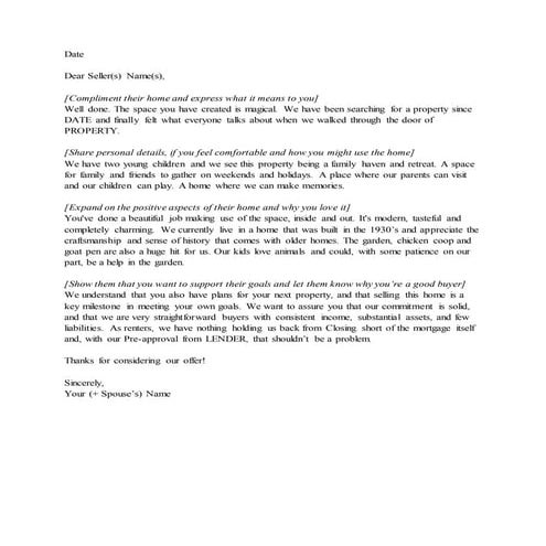 Personal Letter for Buying a Home - Template | DOCX