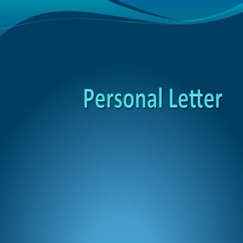 How to write a Personal Letter | PPT