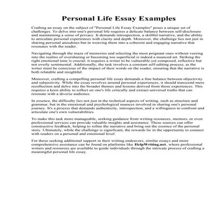 Personal Life Essay Examples.pdf