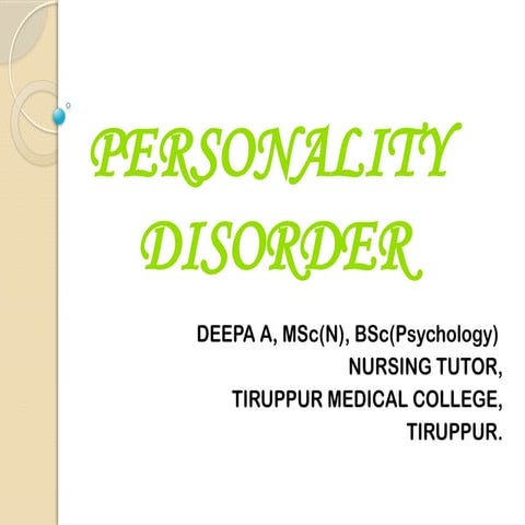 Understanding Personality Disorders: Key Insights | PPT