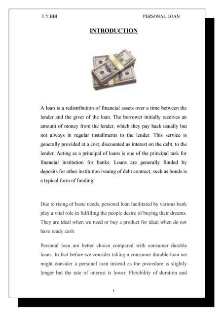 Presentation on personal loan | PPTX