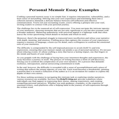 Personal Memoir Essay Examples.pdf