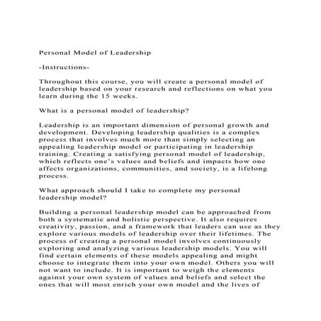 Personal Model of Leadership-Instructions-Throughout thi.docx