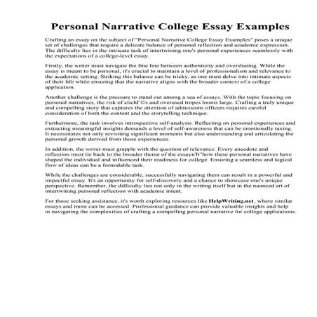 Personal Narrative College Essay Examples.pdf