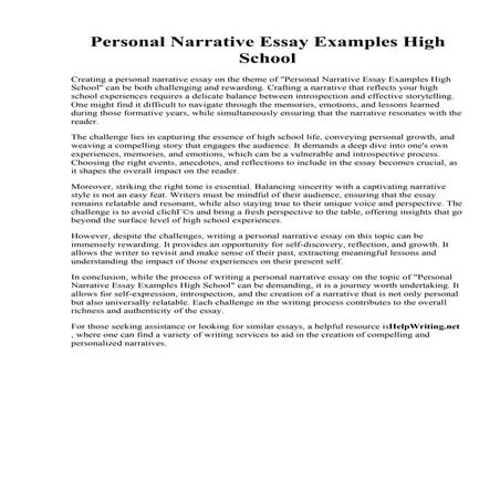 Personal Narrative Essay Examples High School.pdf