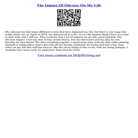 Personal Odyssey Essay | PDF