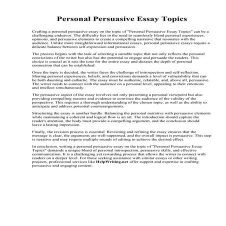Personal Persuasive Essay Topics. Florida Gulf Coast University | PDF ...
