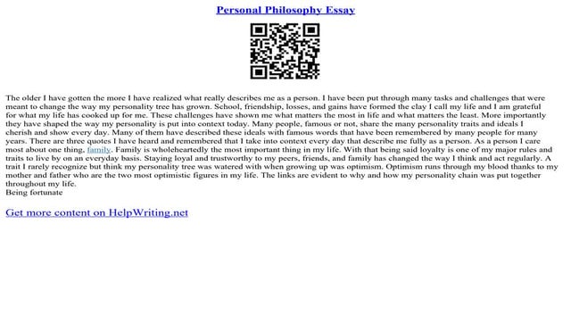 Examples Personal Philosophy