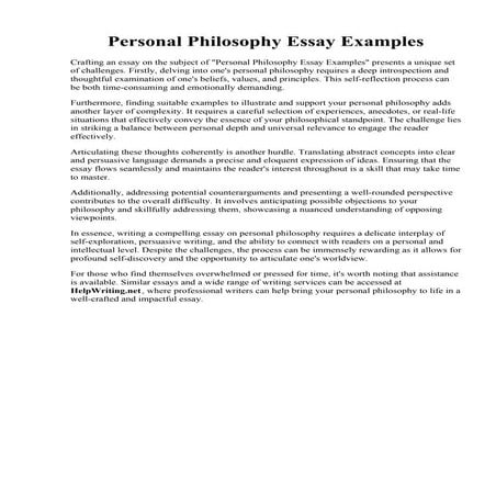 Personal Philosophy Essay Examples.pdf