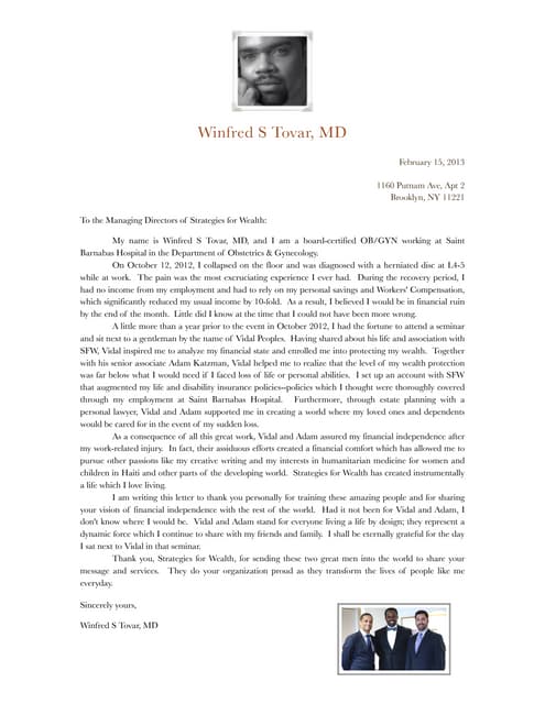 Testimonial Letter | PDF | Real Estate Industry | Industries