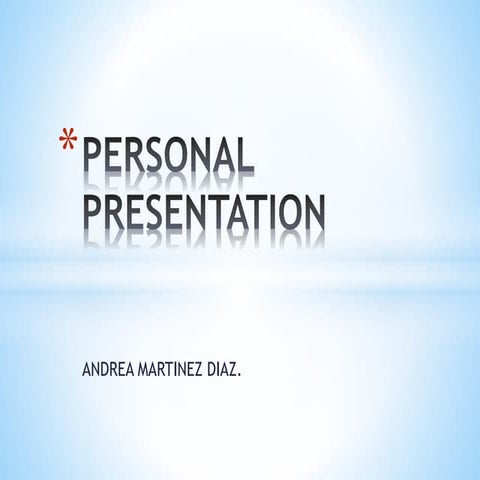 Personal presentation | PPT