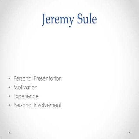 Personal presentation jeremy_sule | PPTX