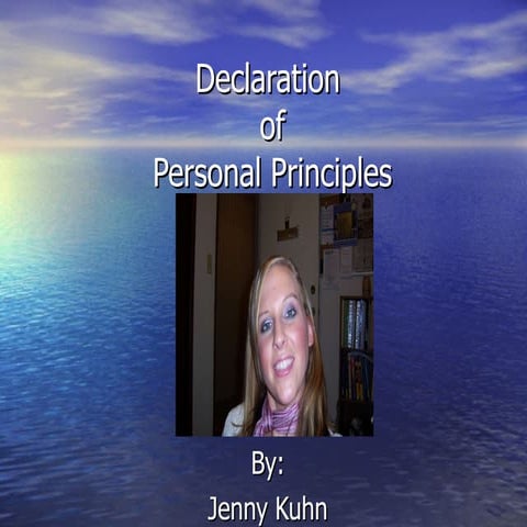 Personal Principles Jenny Kuhn | PPT