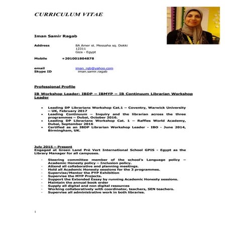 Personal profile 2016 2017 | PDF