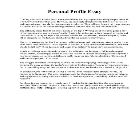 Personal Profile Essay.pdf | Freelance Writing | Content Production