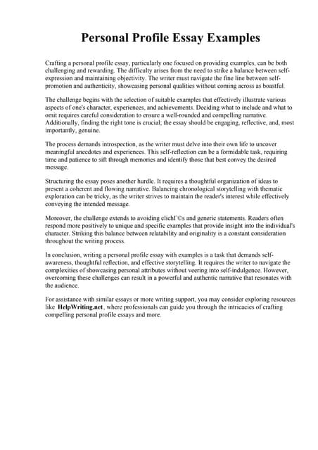 Personal Narrative Essay Examples For Colleges.pdf