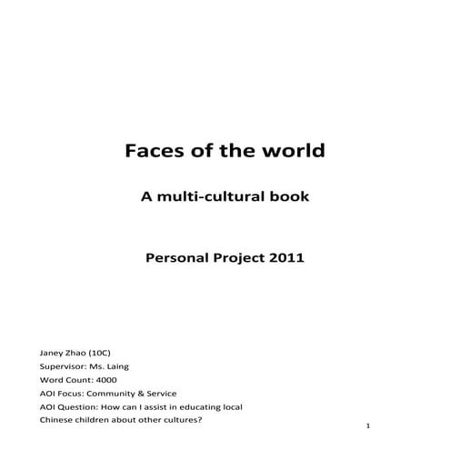 Personal Project 2011 janey | DOC