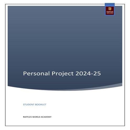 Personal_Project_Booklet_2024-25 booklet | PDF