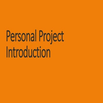 MYP Personal Project Introduction | PPTX