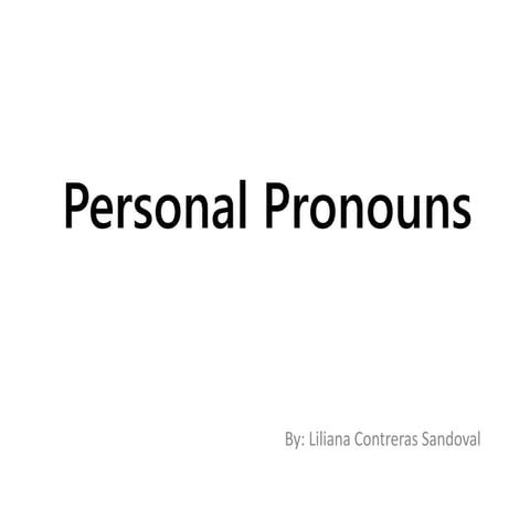 Personal pronouns | PPTX