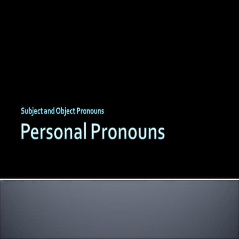 Personal pronouns | PPT