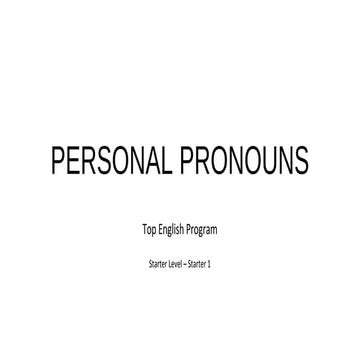 Personal pronouns | PPT