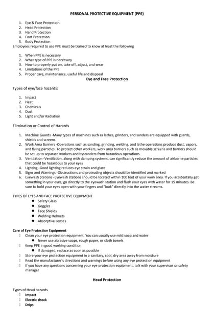 Personal protective equipment (ppe) | PPT