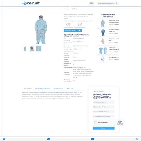 Precult Offer a PERSONAL PROTECTIVE EQUIPMENT KIT/PPE KIT in reasonable ...